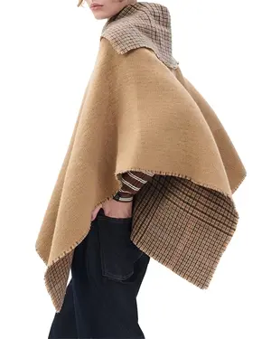 Rag & Bone Wendy Reversible Wool Blend Cowl Poncho