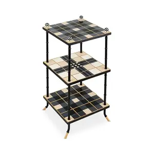 MACKENZIE-CHILDS Mad For Plaid 3 Tier Table - Multi