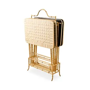 MACKENZIE-CHILDS Mocha Check Cocktail Trays, Set Of 4
