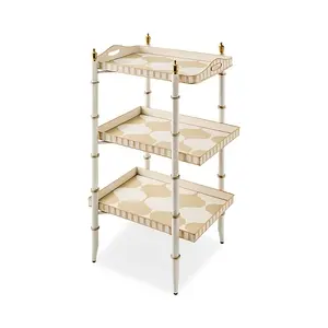 MACKENZIE-CHILDS Mocha 3 Tier Tray Table - Multi