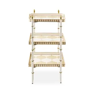 MACKENZIE-CHILDS Mocha 3 Tier Tray Table