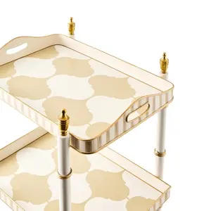 MACKENZIE-CHILDS Mocha 3 Tier Tray Table