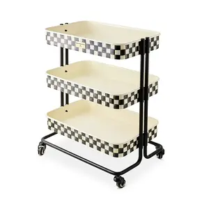MACKENZIE-CHILDS Courtly Check 3 Tier Kitchen Cart - Multi