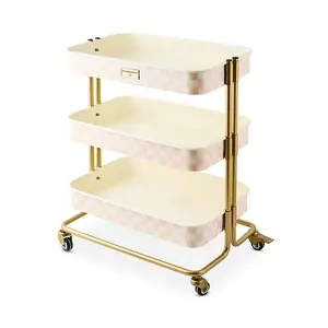 MACKENZIE-CHILDS Rosy Check 3 Tier Kitchen Cart - Multi