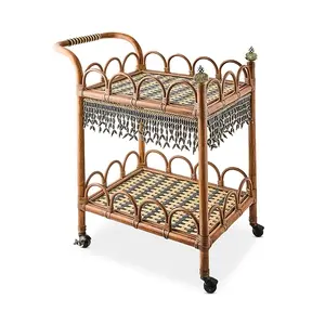 MACKENZIE-CHILDS Wild Indoors Rattan Bar Cart - Multi