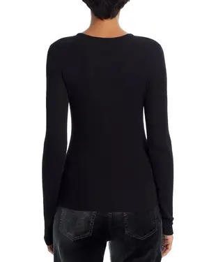 FRAME The Rib Splay Top - Black