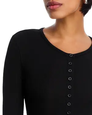 FRAME The Rib Splay Top - Black
