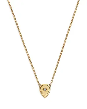 Zoe Chicco 14k Yellow Diamond Shield Pendant Necklace - Gold