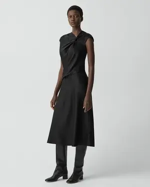 Theory Twist Bodice Dress - Black