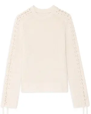 Zadig&Voltaire Malty Wool & Cashmere Round Neck Sweater - Ecru