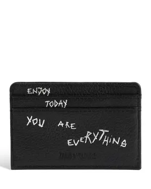 Zadig&Voltaire Zv Pass Graffiti Leather Card Holder