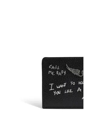 Zadig&Voltaire Zv Pass Graffiti Leather Card Holder