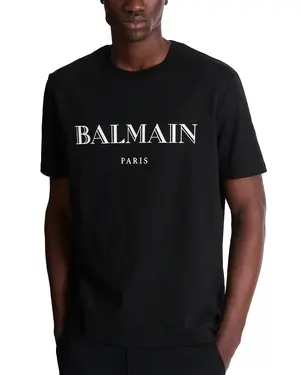 Balmain Vintage Logo Graphic Tee - Black/white