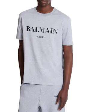 Balmain Vintage Logo Graphic Tee - Grey/black