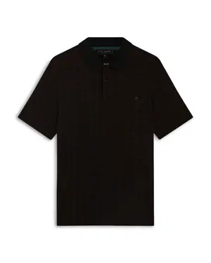 Ted Baker London Eduard Short Sleeve Square Jacquard Polo