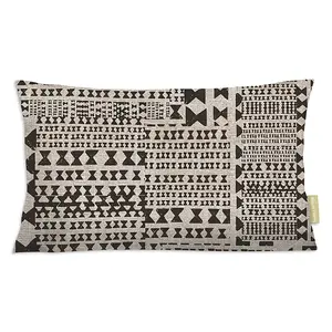 NOHO HOME Kapili Lumbar Pillow Cover - Black/ivory