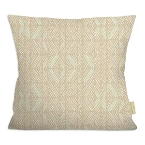 NOHO HOME Akahi Square Pillow Cover, 20 X 20 - Taupe/mint