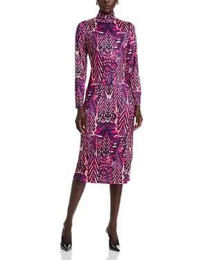 AREA STARS Printed Midi Dress - Abstract Print