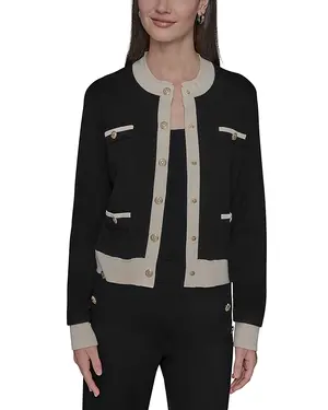 Karl Lagerfeld Paris Trimmed Cardigans For Women