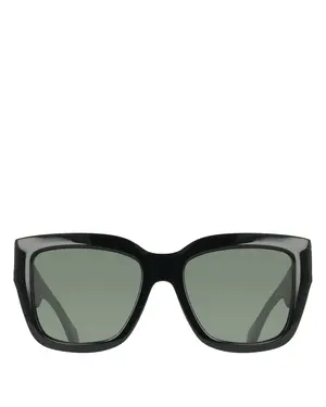 FERRAGAMO Gancini Chain Hinge Square Sunglasses 55mm - Black