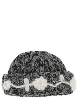 GANNI Wool Cap - Charcoal