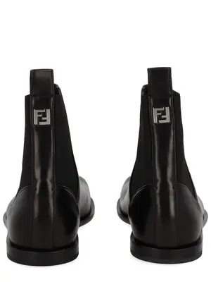 Fendi Chelsea Squared Ff Ankle Boot - Black