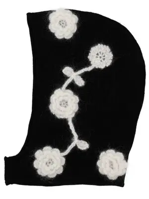 GANNI Embroidered Balaclava - Black