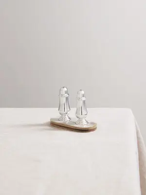 Brunello Cucinelli Plated And Horn Salt And Pepper Shakers - Silver