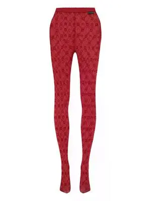 MARINE SERRE Moonogram Patterned Tights - Red