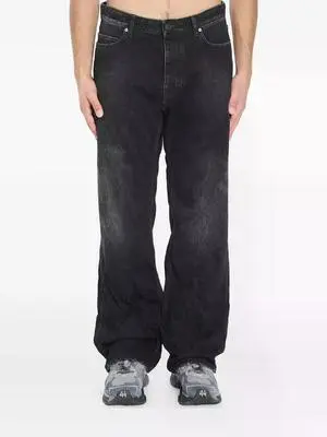 Balenciaga Logo-patch Distressed Jeans