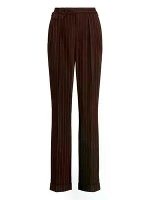 Ralph Lauren Pinstripe Trousers With Buckle Detail