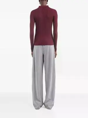 Maria Mcmanus Ribbed Knit Polo-collar Top