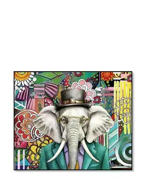 EGAN Human Essence Elephant Wisdom Painting - Green