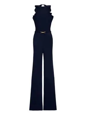 Ralph Lauren Ruffled Belted Jumpsuit - Blue