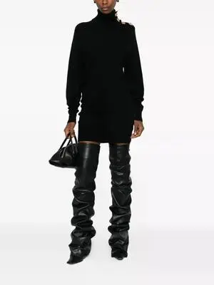 Balmain Button-embellished Roll-neck Dress