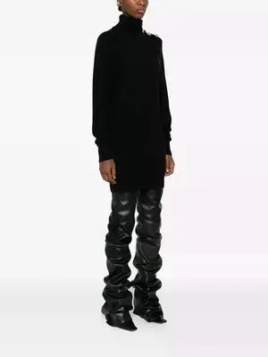 Balmain Button-embellished Roll-neck Dress