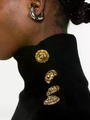 Balmain Button-embellished Roll-neck Dress
