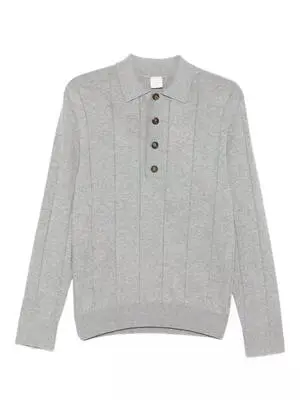 Eleventy Ribbed Polo Shirt - Grey