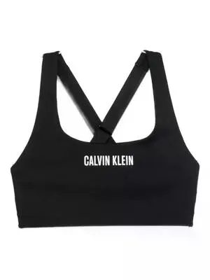 Calvin Klein Logo-print Sports Bra - Black