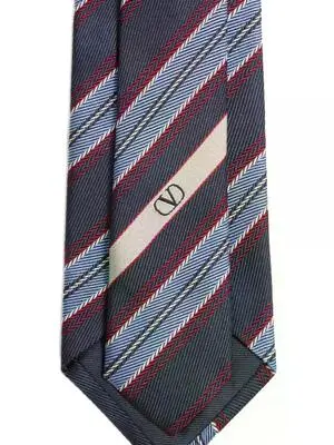 Valentino Garavani Regimental Jacquard Silk Neck Tie - Blue