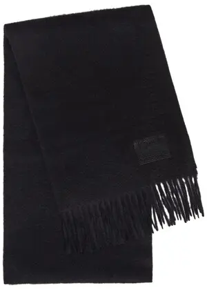 Paul Smith Logo Fringed Cashmere Scarf - Black