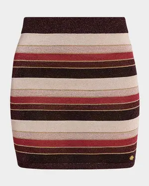 Amiri Striped Mini Skirt - Red