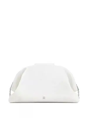 Amina Muaddi Camelia Clutch - White
