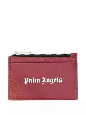 Palm Angels Leather Cardholder - Red