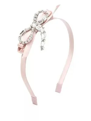 JIMMY CHOO Crystal-embellished Bow Headband - Pink
