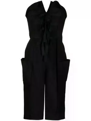 Philosophy Di Lorenzo Serafini Strapless Lace-up Playsuit - Black