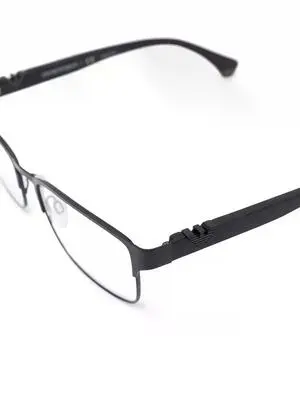 Emporio Armani Logo Square Frame Glasses - Black