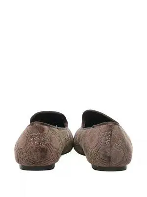 V°73 Embellished Pointed-toe Loafers - Brown