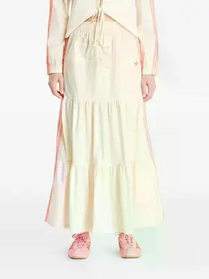 Adidas Three-stripe Tiered Midi Skirt - Neutrals