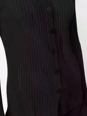 ANDREĀDAMO Long-sleeve Ribbed Cardigan With Cut-out Detail